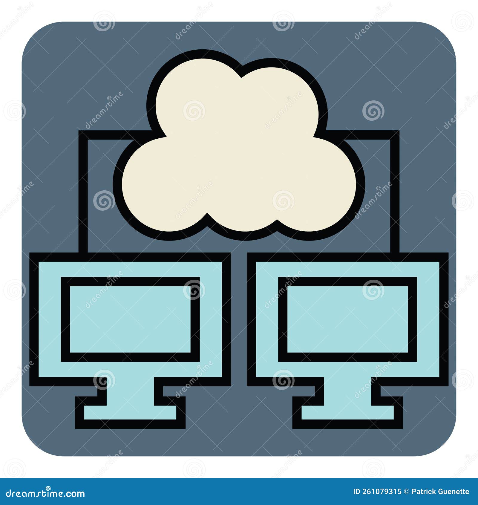 Computer cloud, icon stock vector. Illustration of technology - 261079315