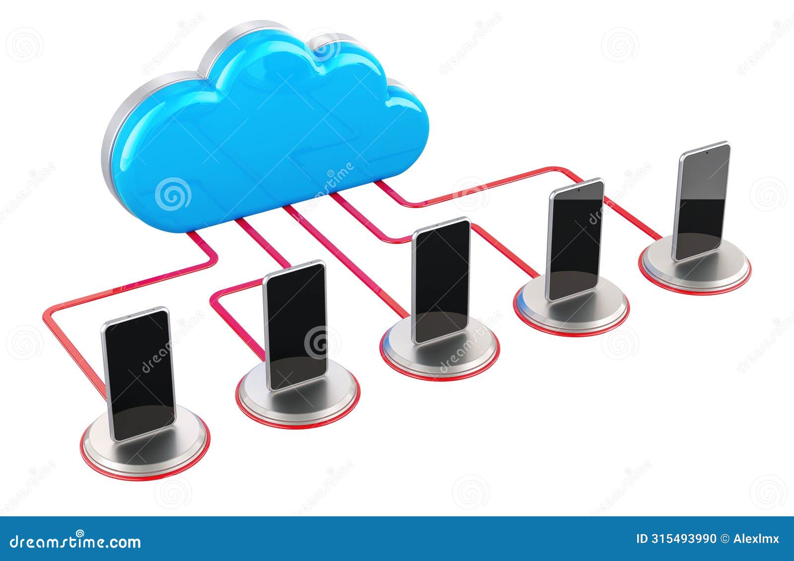 Computer Cloud with Smartphones, Mobile Phones. Internet Connection ...
