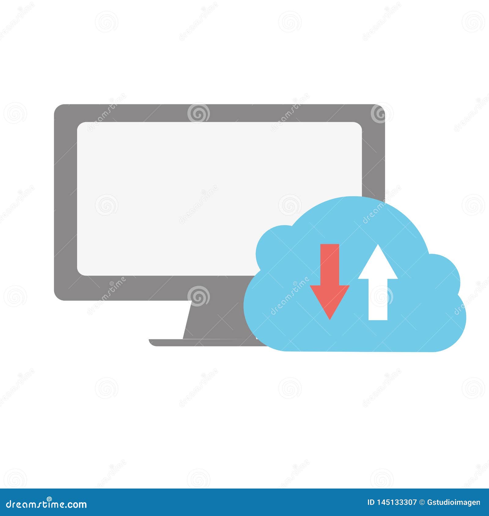 Computer cloud storage stock vector. Illustration of design - 145133307