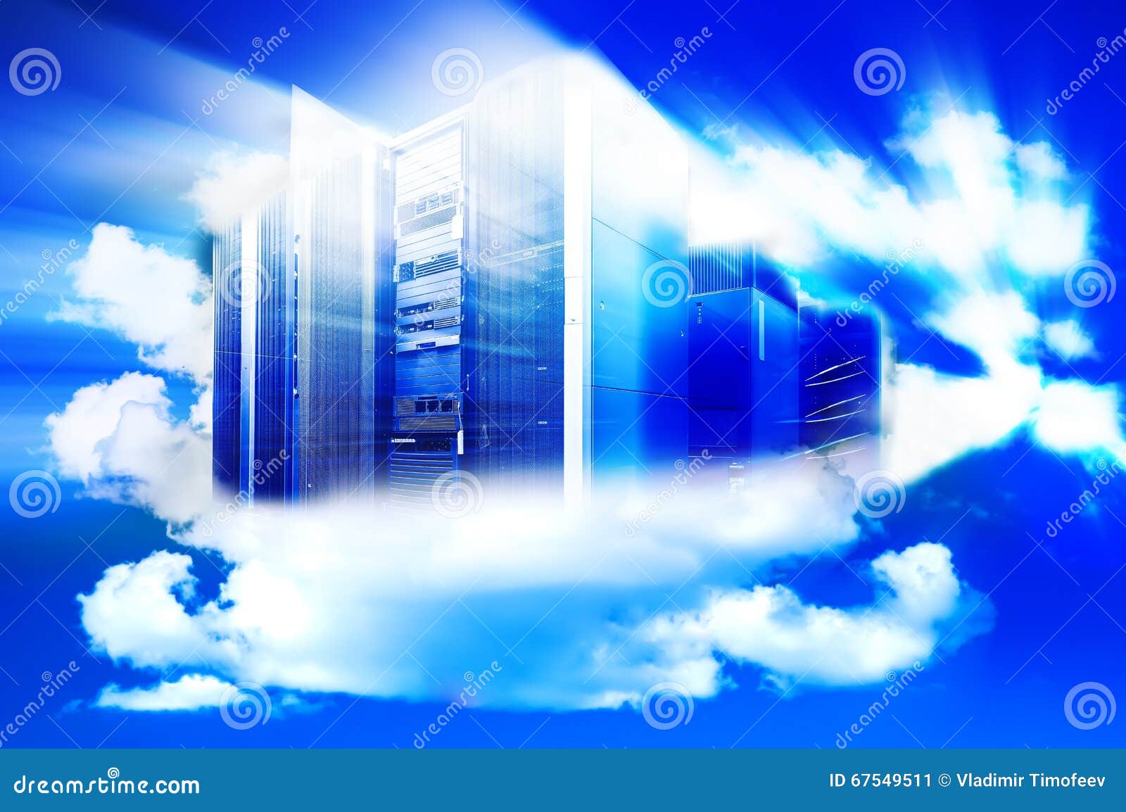 Computer in a Cloudy Sky As a Symbol for Cloud-computing Stock Image ...