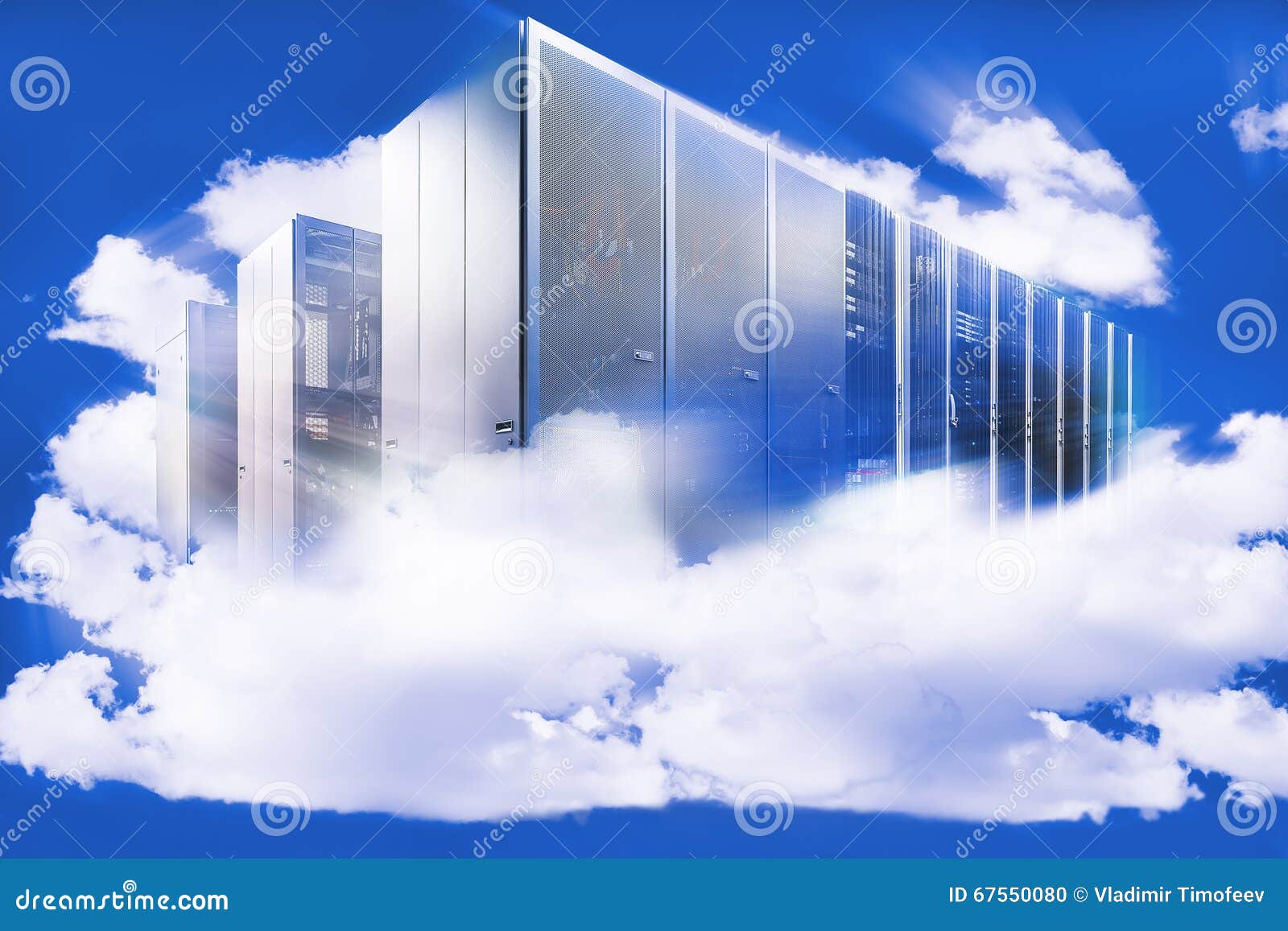 Computer in a Cloudy Sky As a Symbol for Cloud-computing Stock Photo ...
