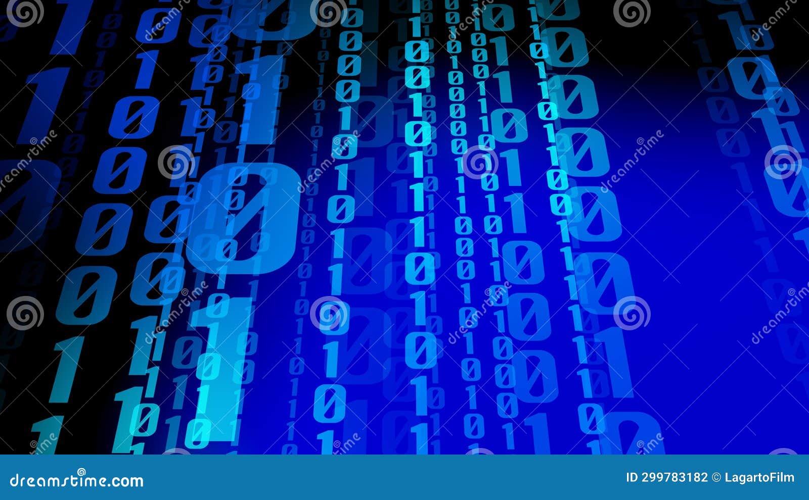 Binary Code Backdrop with Abstract Blue Background for Cyber Security and Technology Background ...
