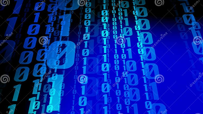 Binary Code Backdrop with Abstract Blue Background for Cyber Security and Technology Background ...
