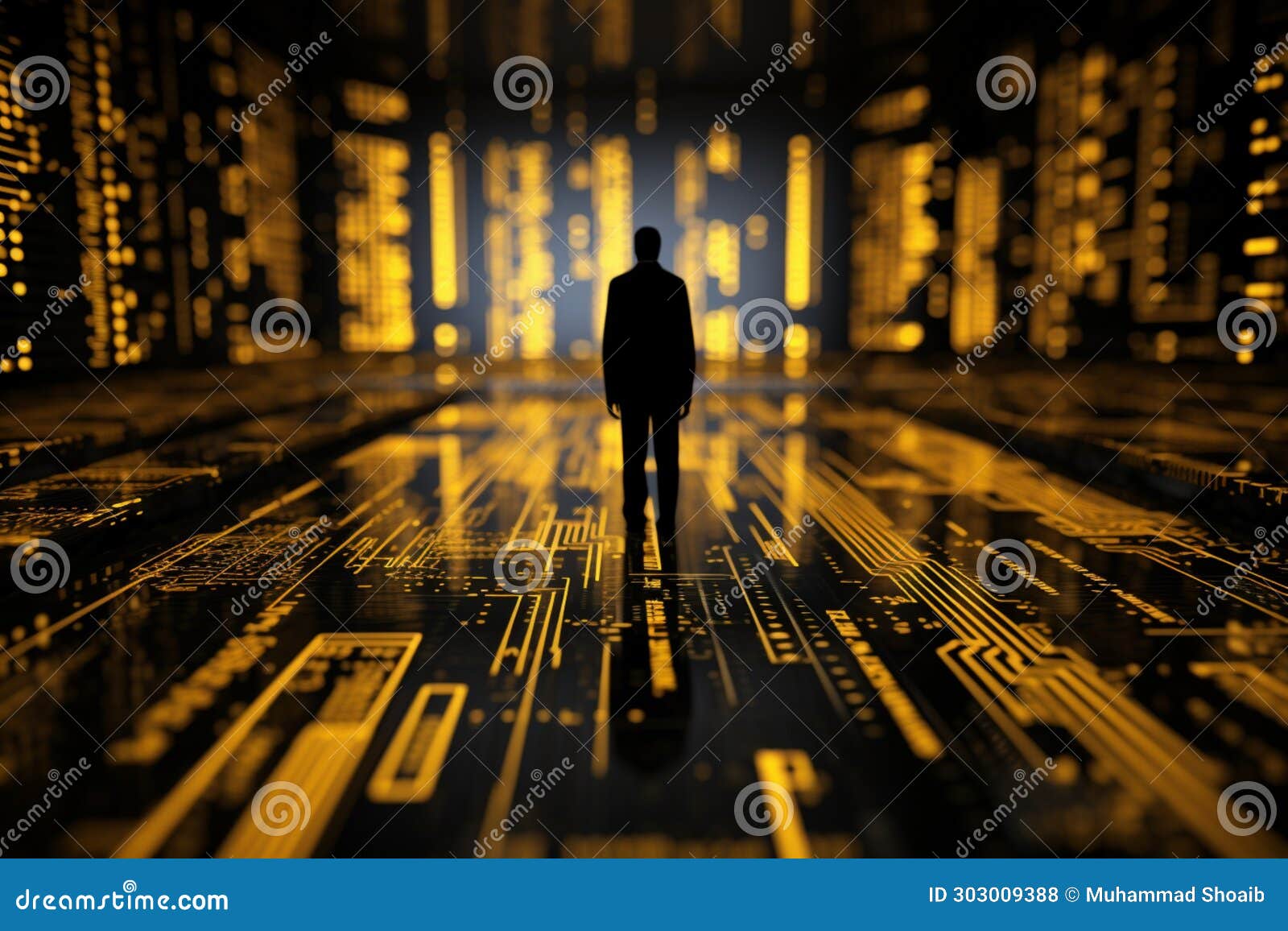 Computer Code Canvas Black and Yellow Binary Background with Graphical ...