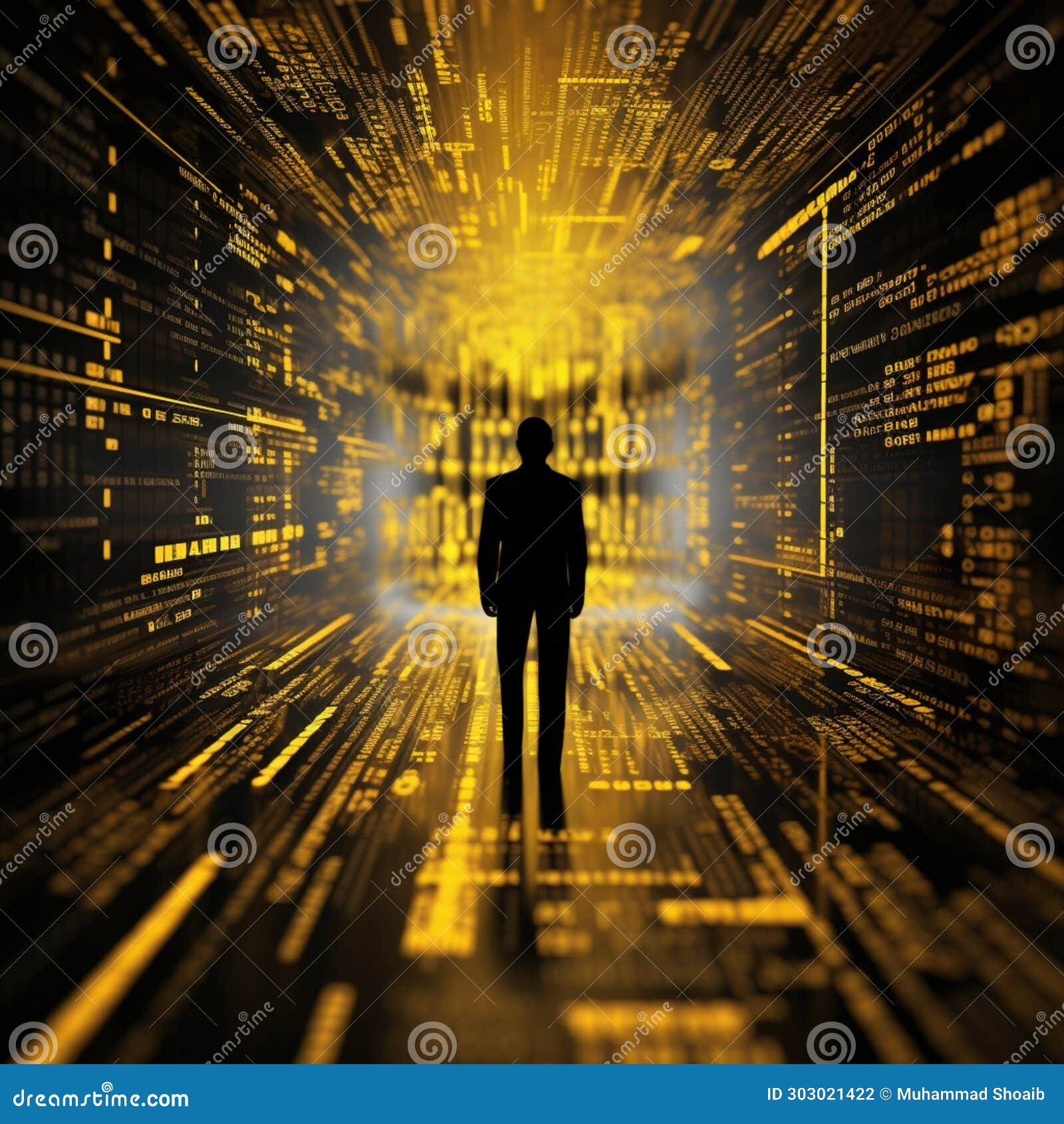 Computer Code Canvas Black and Yellow Binary Background with Graphical ...