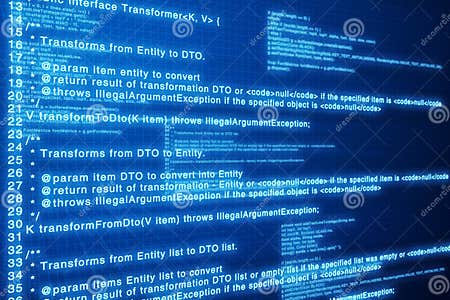 Computer Code. Deep Blue Screen. Stock Image - Image of binary, ideas ...