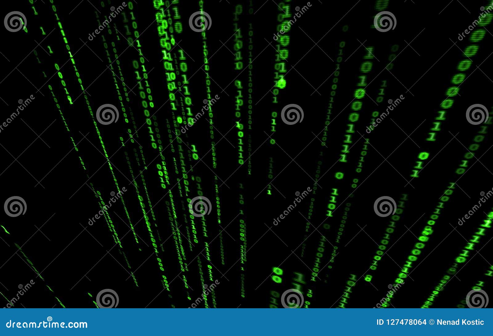 Computer Code Falling Matrix Style. Stock Illustration - Illustration ...