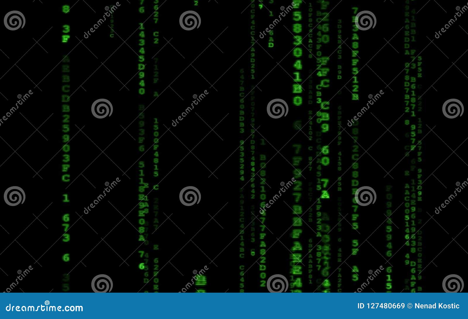 Computer Code Falling Matrix Style. Stock Illustration - Illustration ...