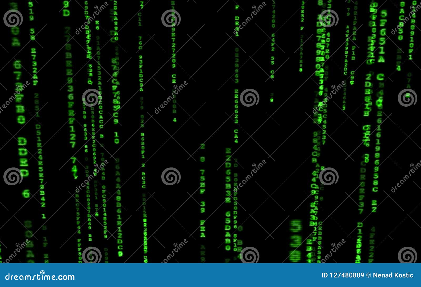 Computer Code Falling Matrix Style. Stock Illustration - Illustration ...