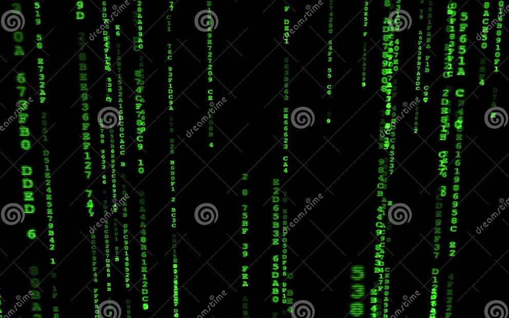 Computer Code Falling Matrix Style. Stock Illustration - Illustration ...
