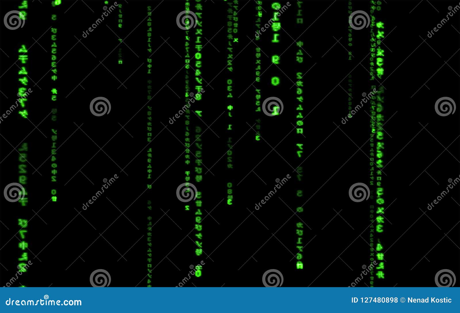 Computer Code Falling Matrix Style. Stock Illustration - Illustration ...