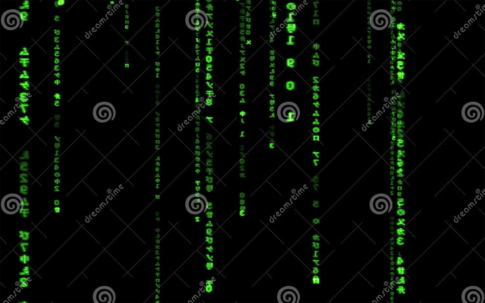 Computer Code Falling Matrix Style. Stock Illustration - Illustration ...