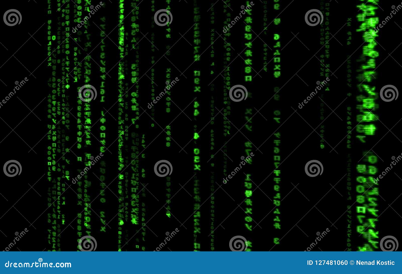 Computer Code Falling Matrix Style. Stock Illustration - Illustration ...