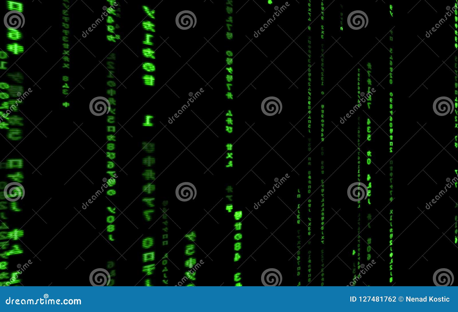Computer Code Falling Matrix Style. Stock Illustration - Illustration ...