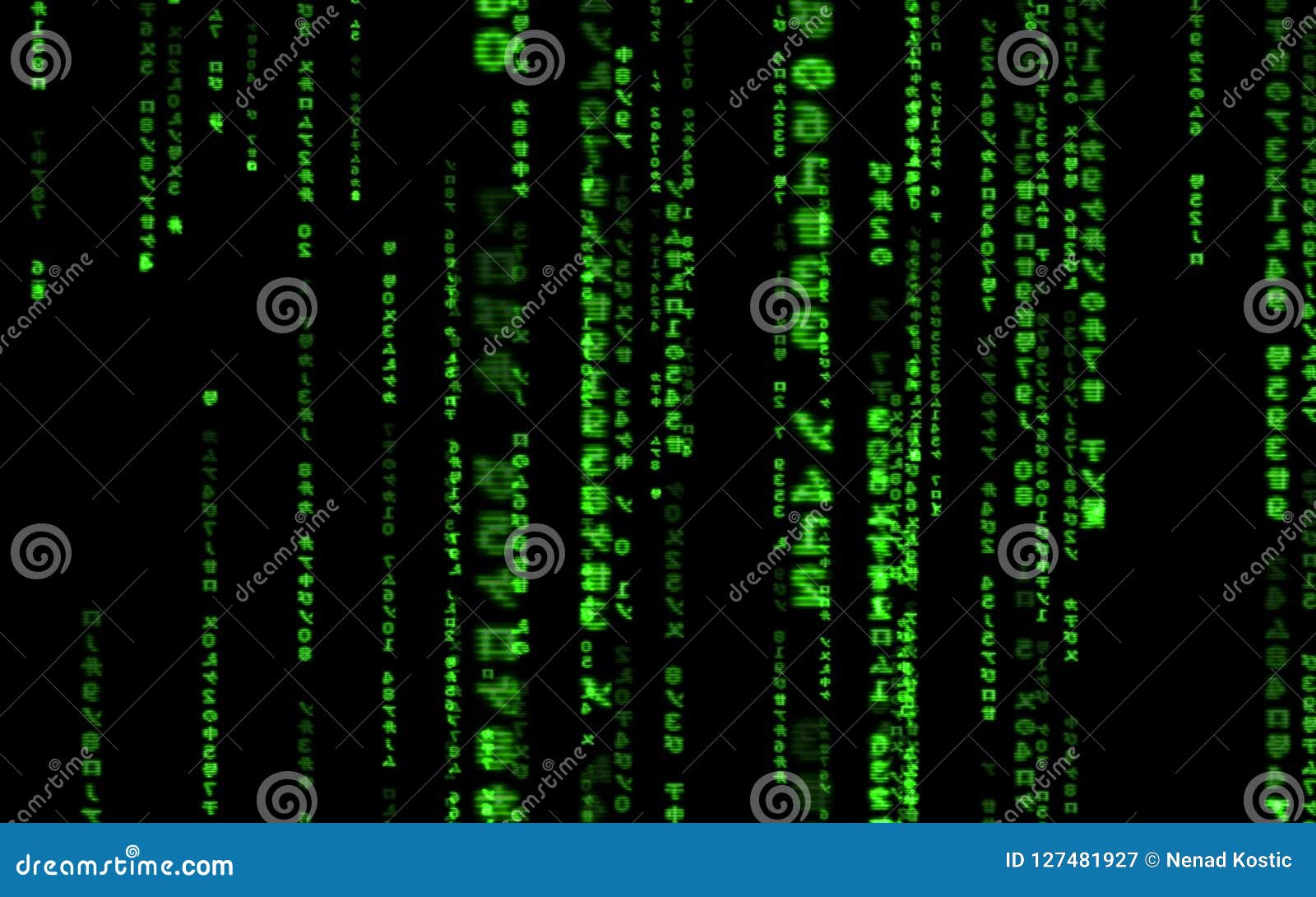 Computer Code Falling Matrix Style. Stock Illustration - Illustration ...