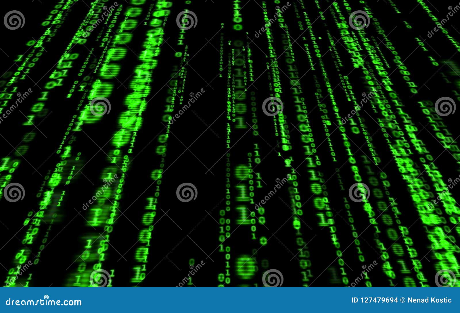 Computer Code Falling Matrix Style. Stock Illustration - Illustration ...