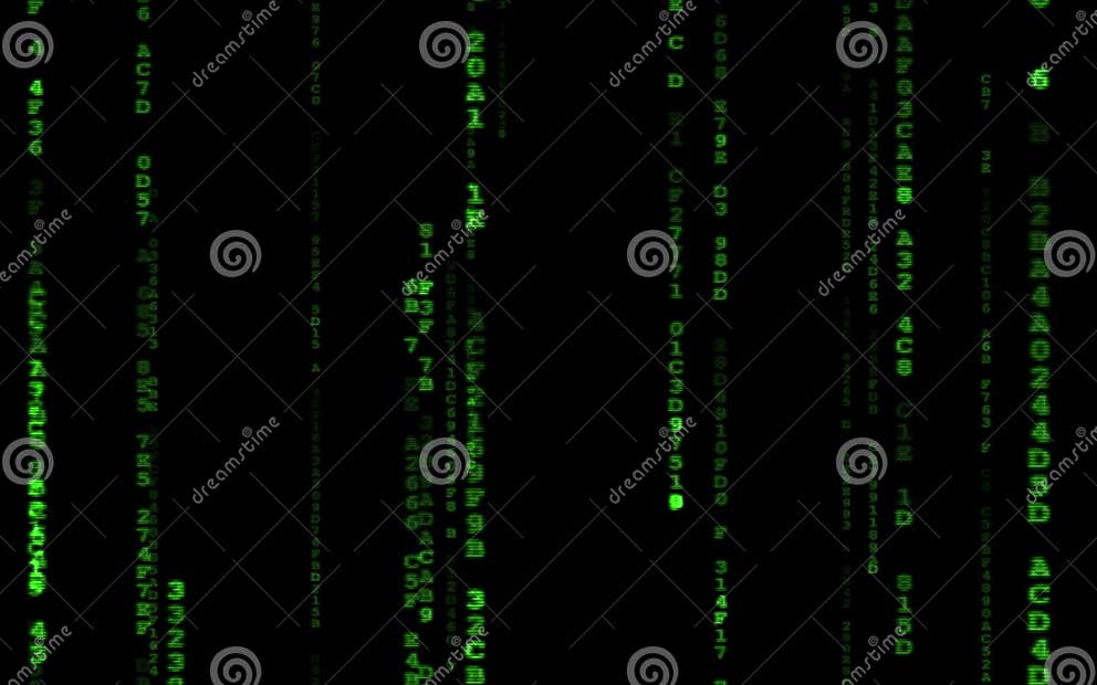 Computer Code Falling Matrix Style. Stock Illustration - Illustration ...