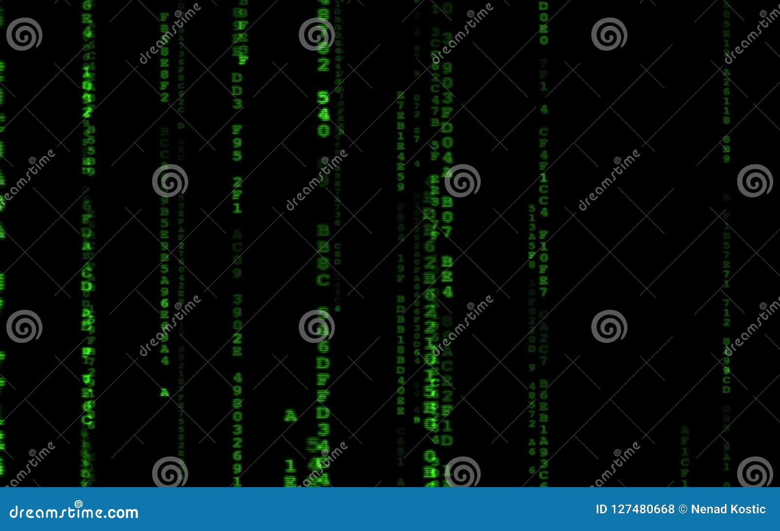 Computer Code Falling Matrix Style. Stock Illustration - Illustration ...