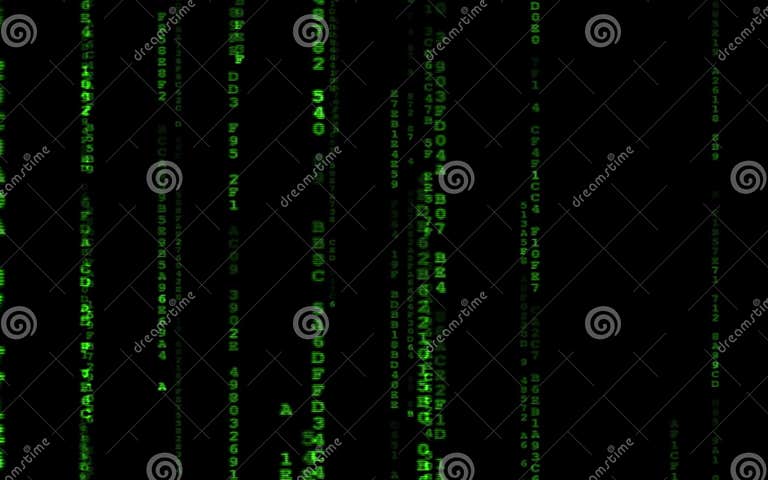 Computer Code Falling Matrix Style. Stock Illustration - Illustration ...