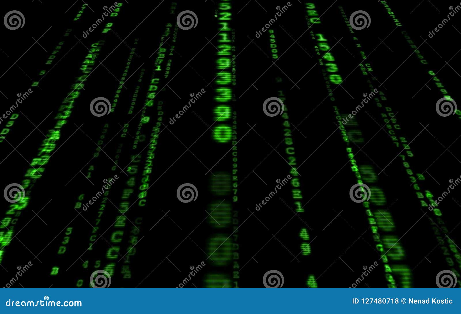 Computer Code Falling Matrix Style. Stock Illustration - Illustration ...