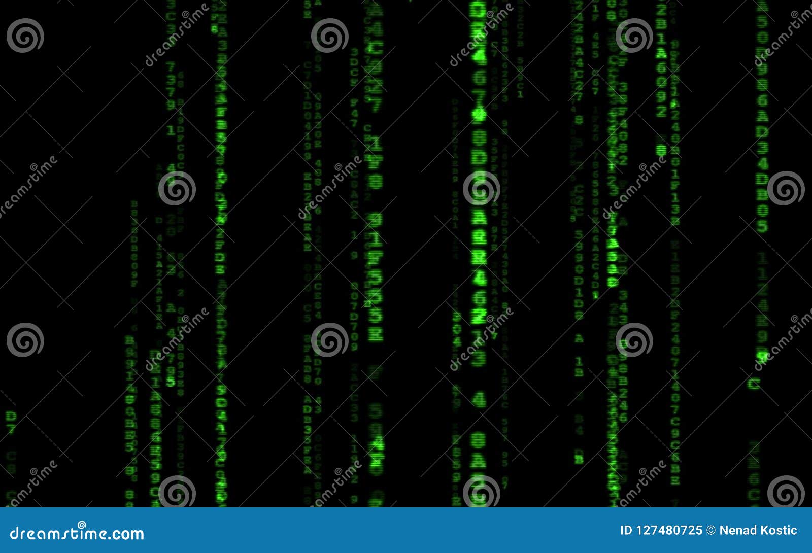 Computer Code Falling Matrix Style. Stock Illustration - Illustration ...