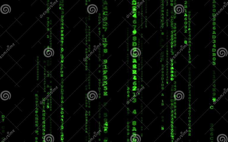Computer Code Falling Matrix Style. Stock Illustration - Illustration ...