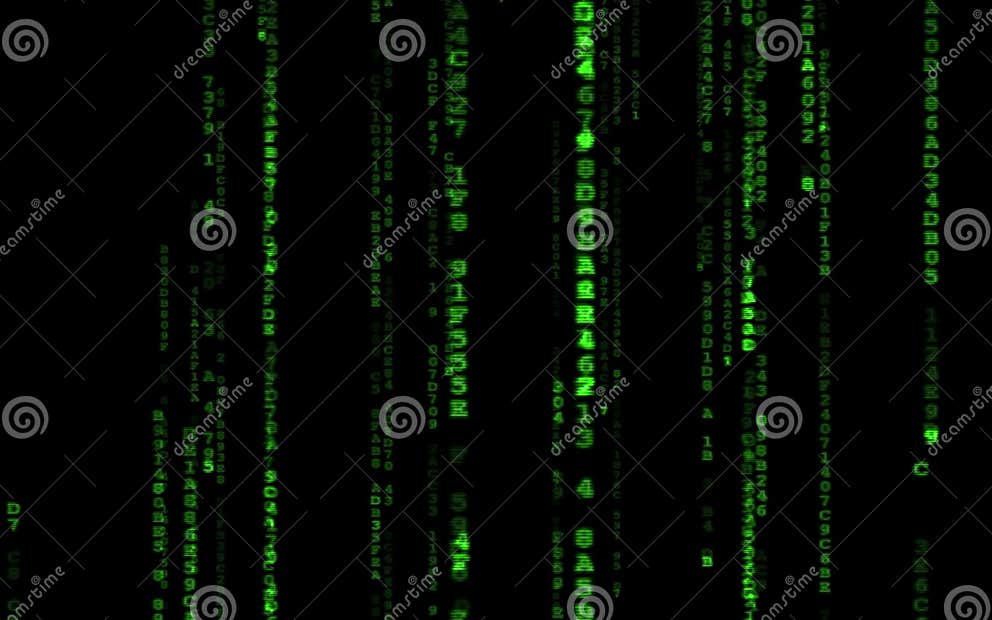 Computer Code Falling Matrix Style. Stock Illustration - Illustration ...
