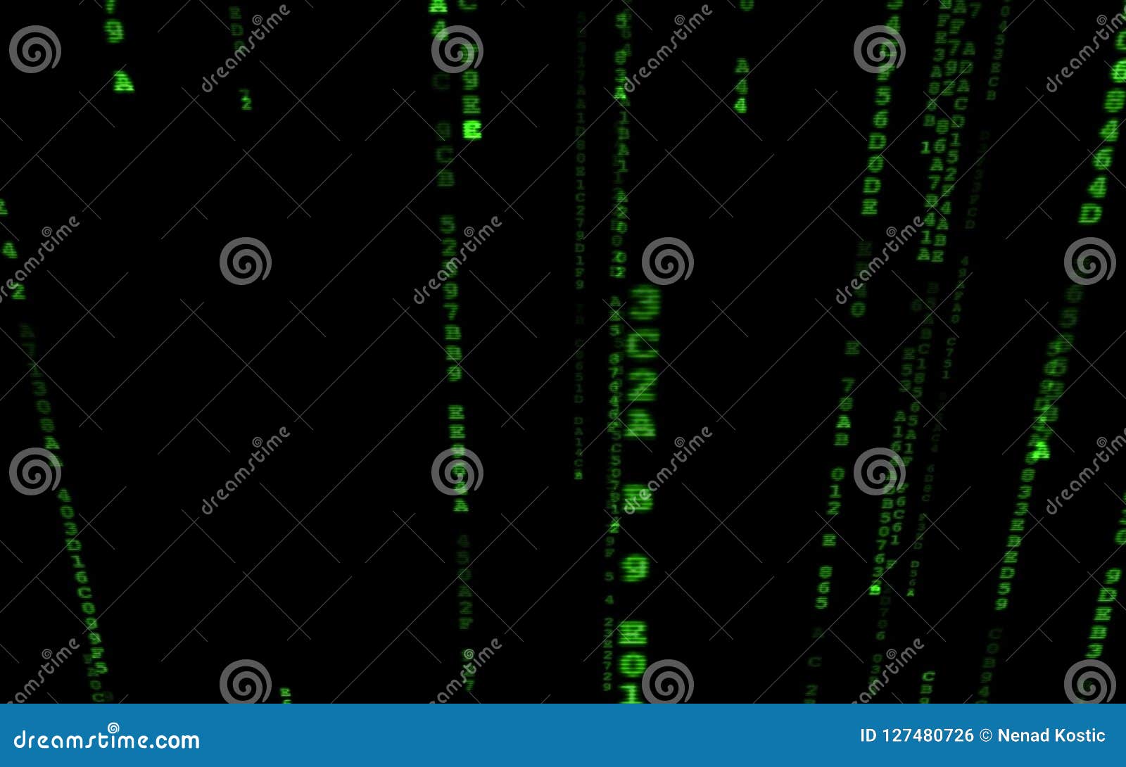 Computer Code Falling Matrix Style. Stock Illustration - Illustration ...