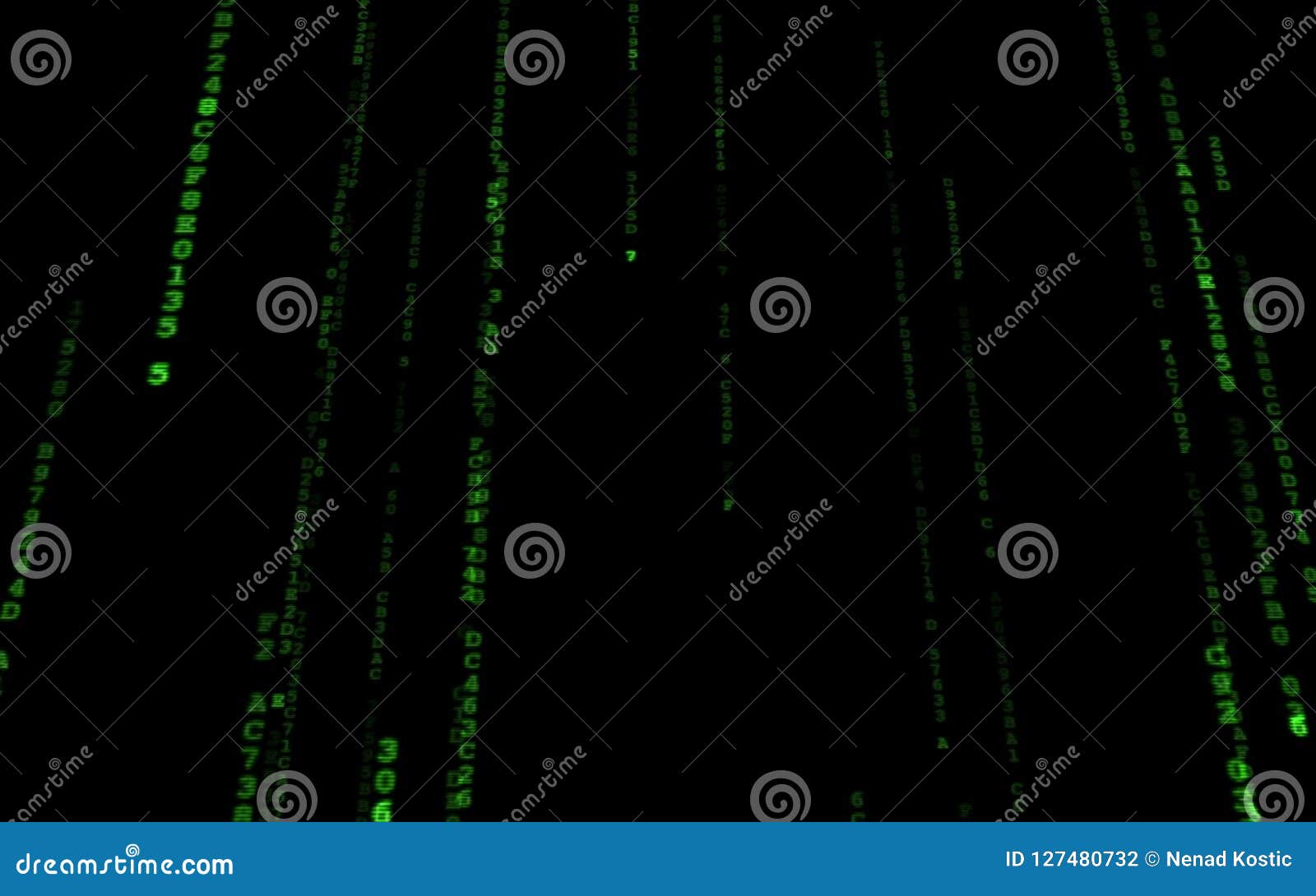 Computer Code Falling Matrix Style. Stock Illustration - Illustration ...