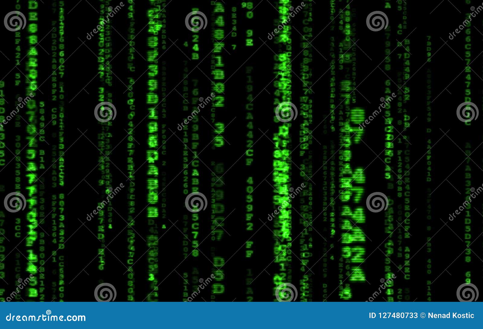 Computer Code Falling Matrix Style. Stock Illustration - Illustration ...
