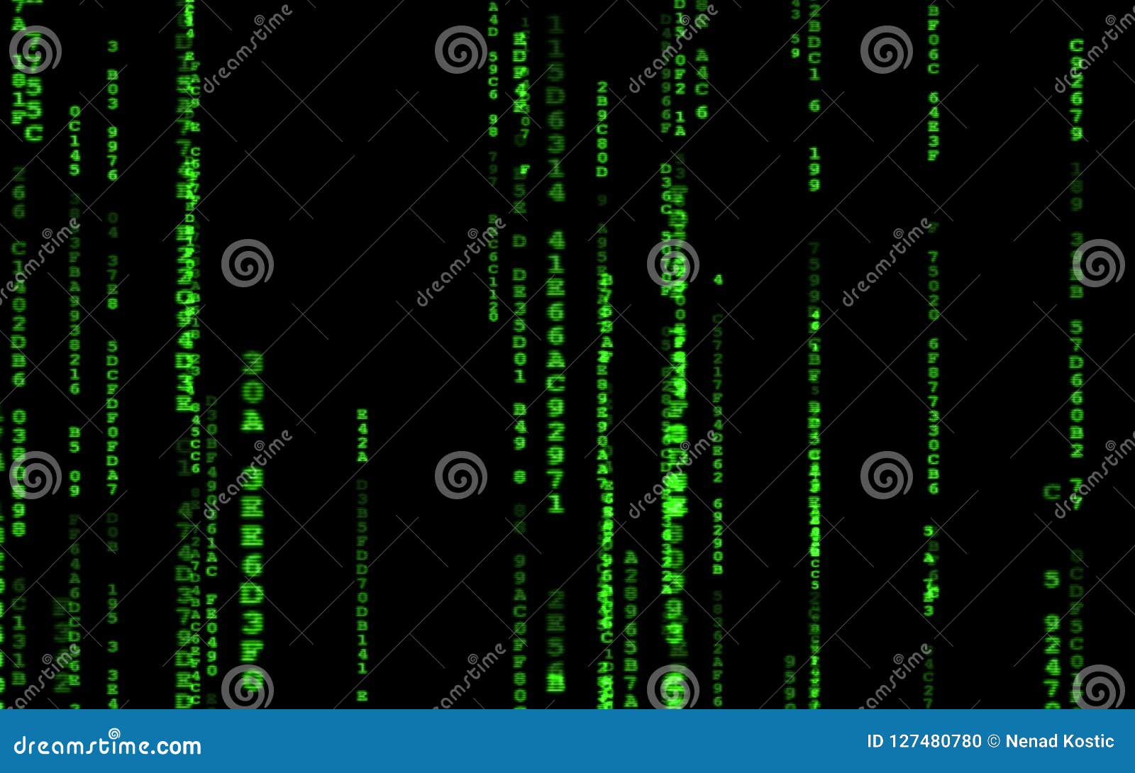 Computer Code Falling Matrix Style Stock Illustration Illustration