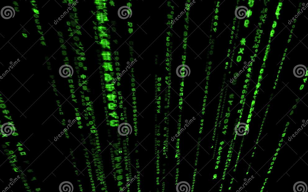 Computer Code Falling Matrix Style. Stock Illustration - Illustration ...