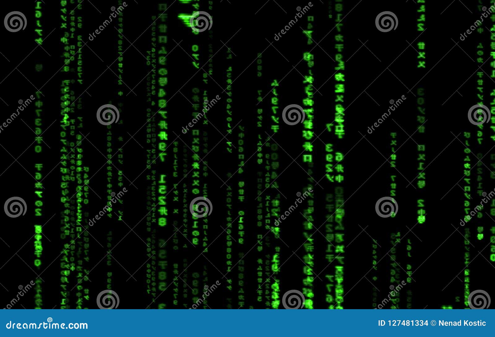 Computer Code Falling Matrix Style. Stock Illustration - Illustration ...