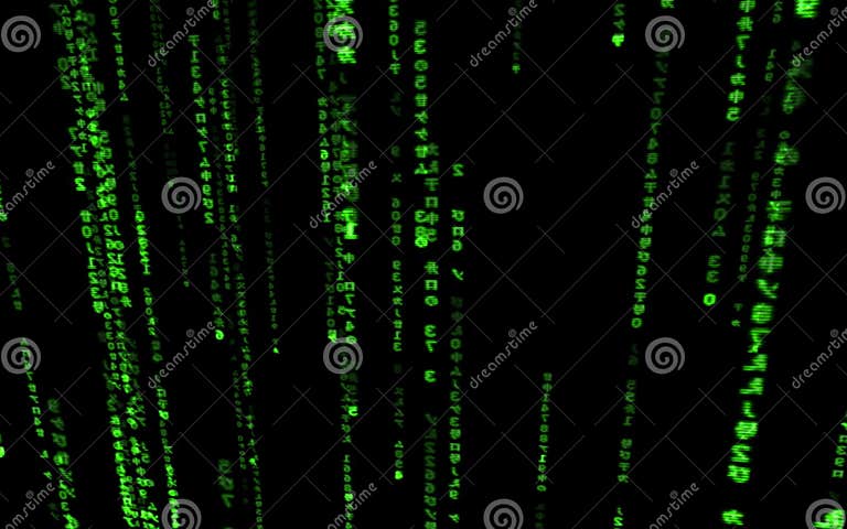 Computer Code Falling Matrix Style. Stock Illustration - Illustration ...