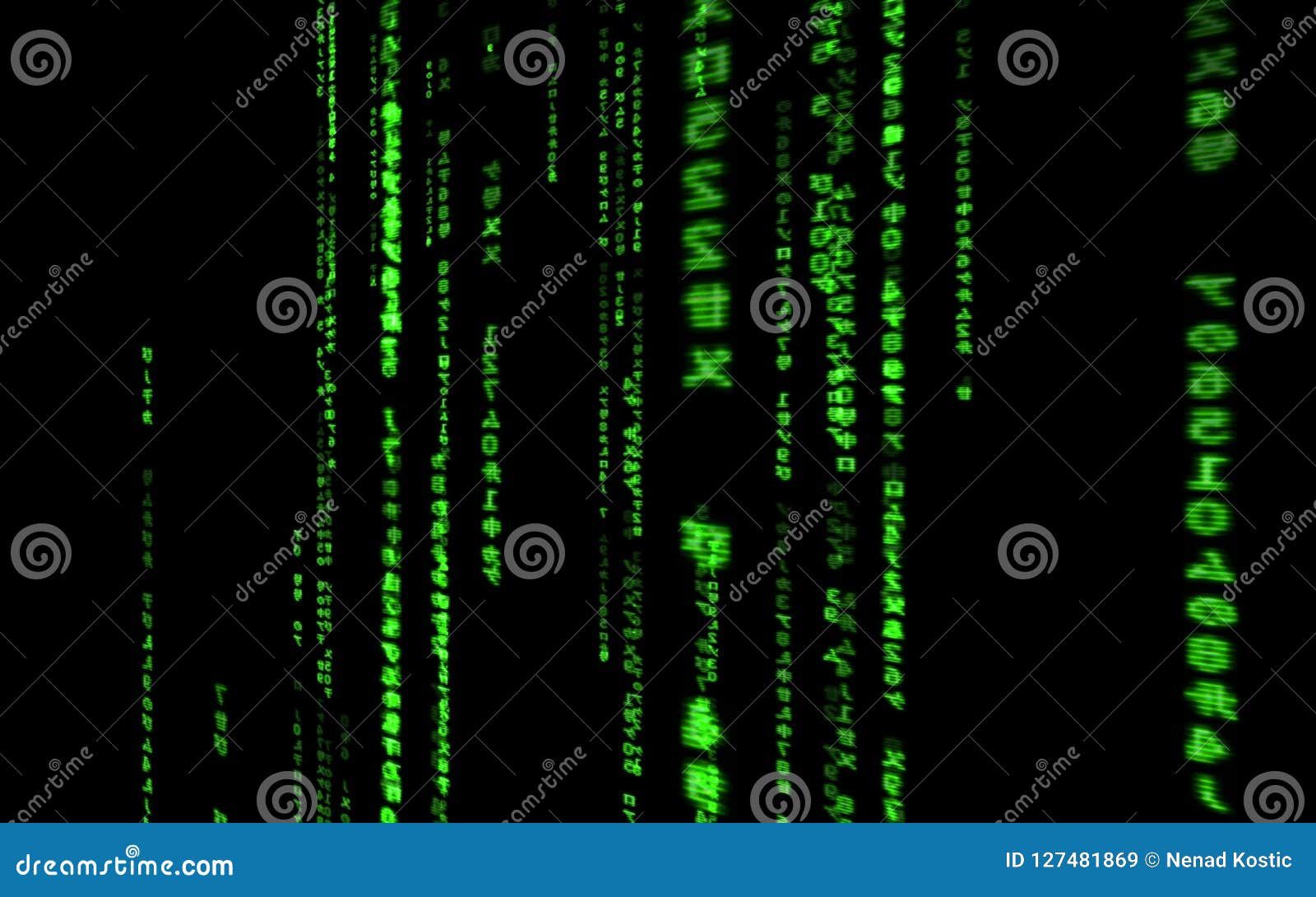 Computer Code Falling Matrix Style. Stock Illustration - Illustration ...