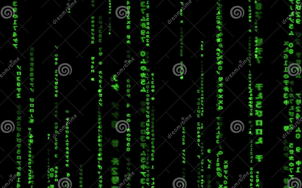 Computer Code Falling Matrix Style. Stock Illustration - Illustration ...
