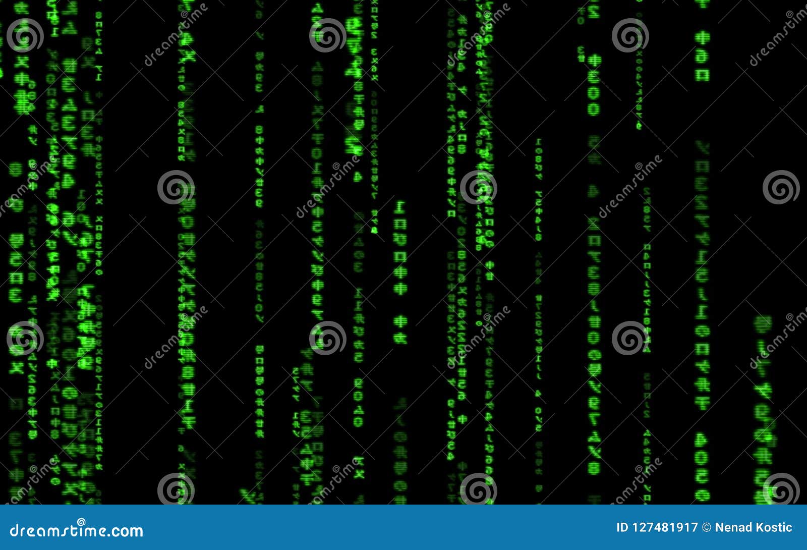 Computer Code Falling Matrix Style. Stock Illustration - Illustration ...