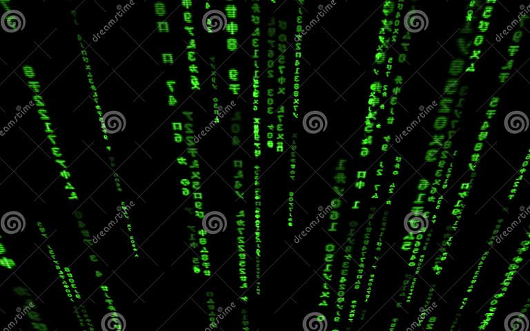 Computer Code Falling Matrix Style. Stock Illustration - Illustration ...