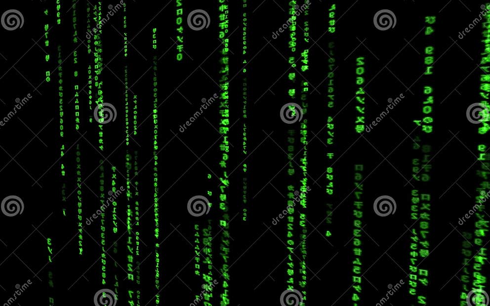 Computer Code Falling Matrix Style. Stock Illustration - Illustration ...