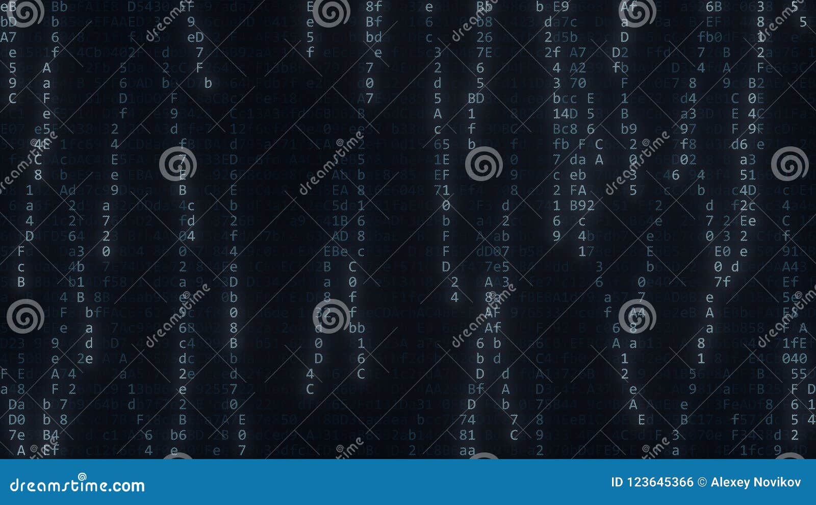 Code Strings Appering on the Screen. 3d Rendering Stock Photo - Image ...