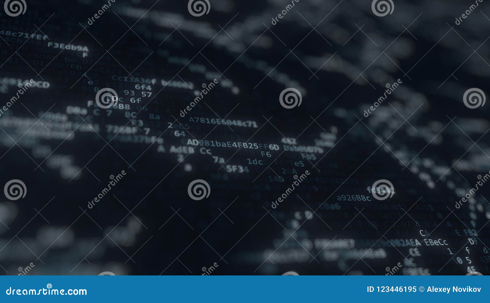 Computer Code Flashing on the Screen. 3D Rendering Stock Illustration ...