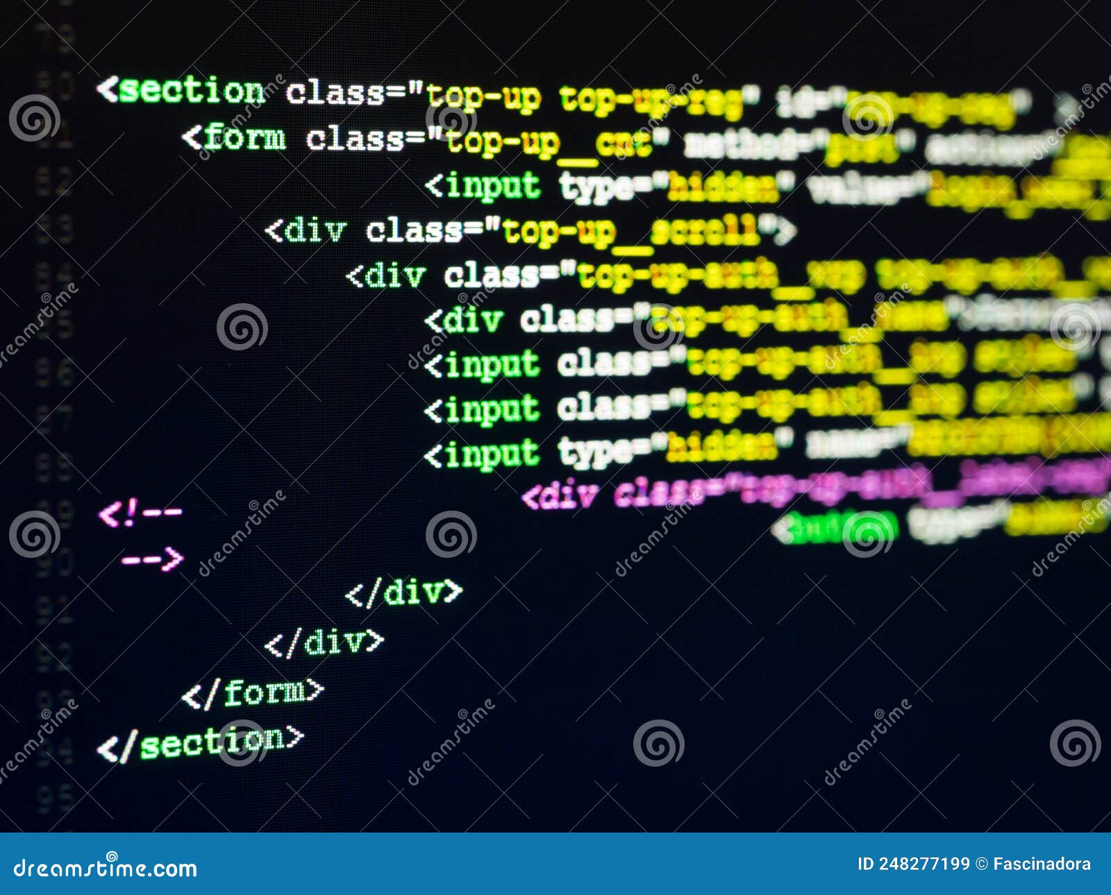 Computer Code Html Stock Image Image Of Monitor Software 248277199 8180