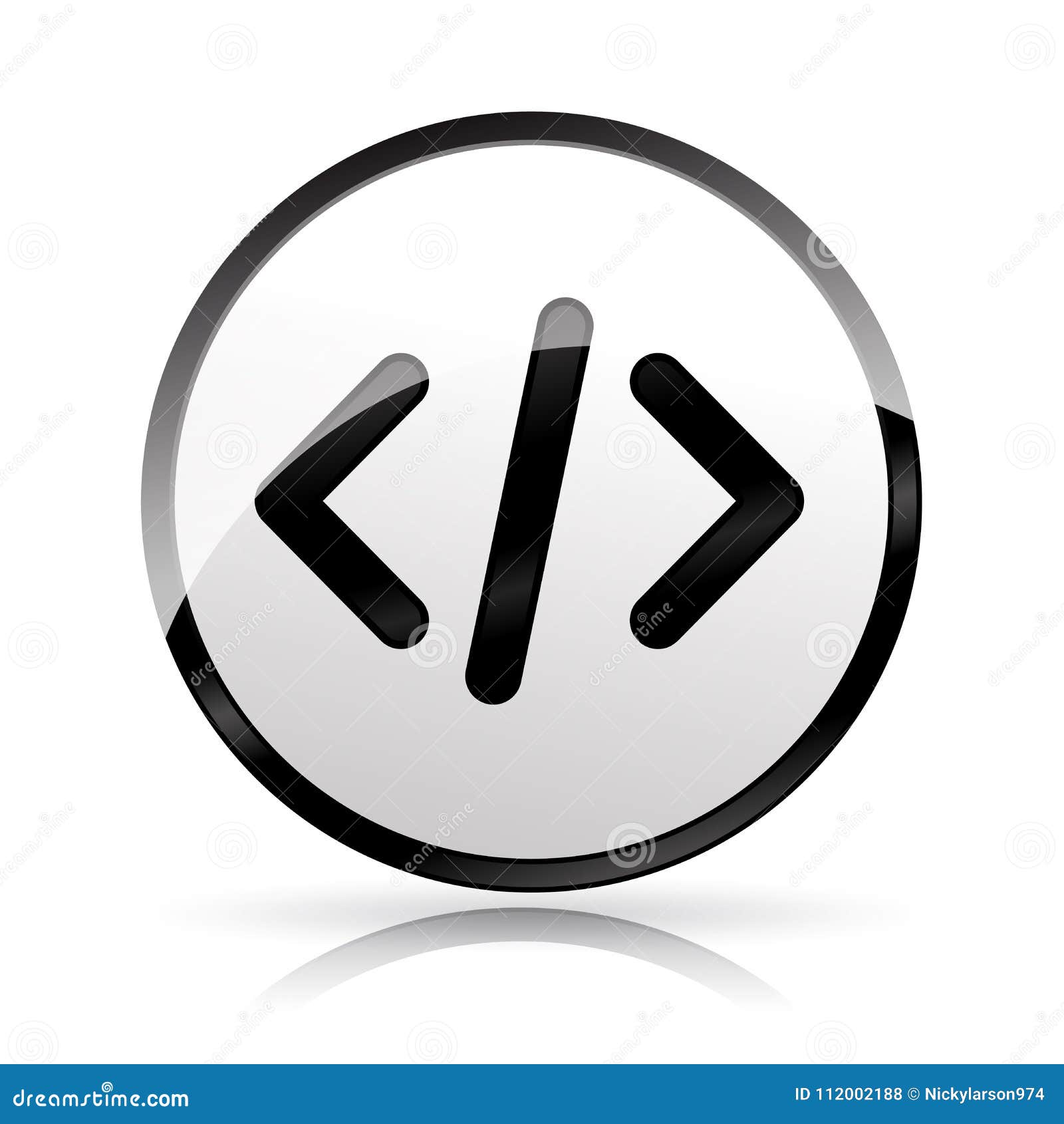 Computer Code Icon on White Background Stock Vector - Illustration of ...