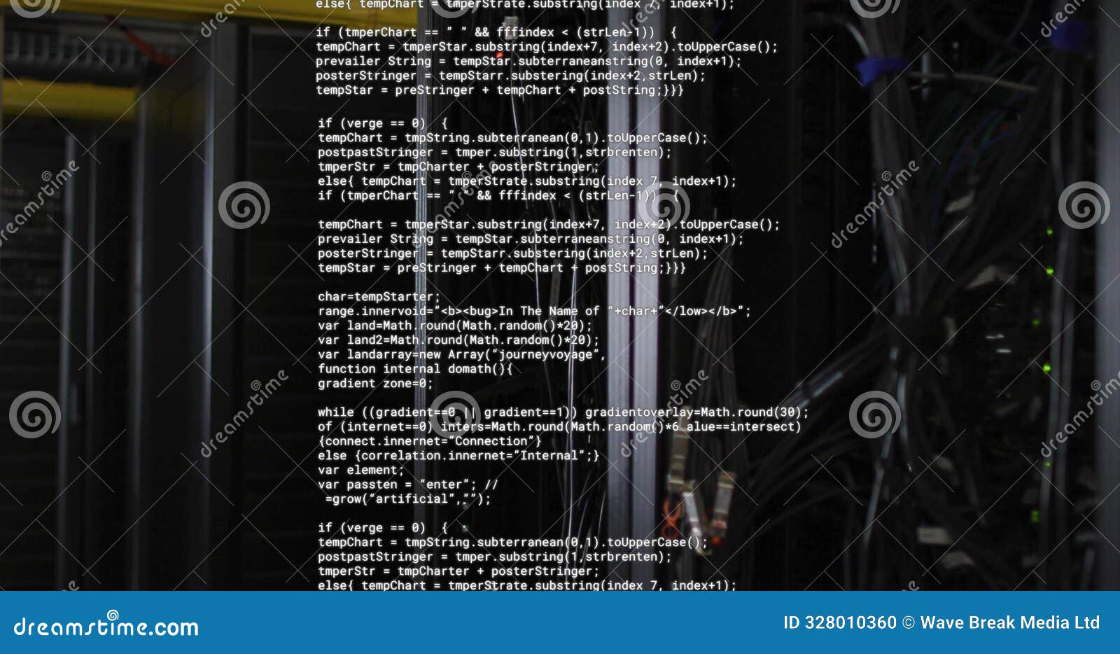 Computer Code Image Over Server Racks in Data Center Stock Photo - Image of management, room ...