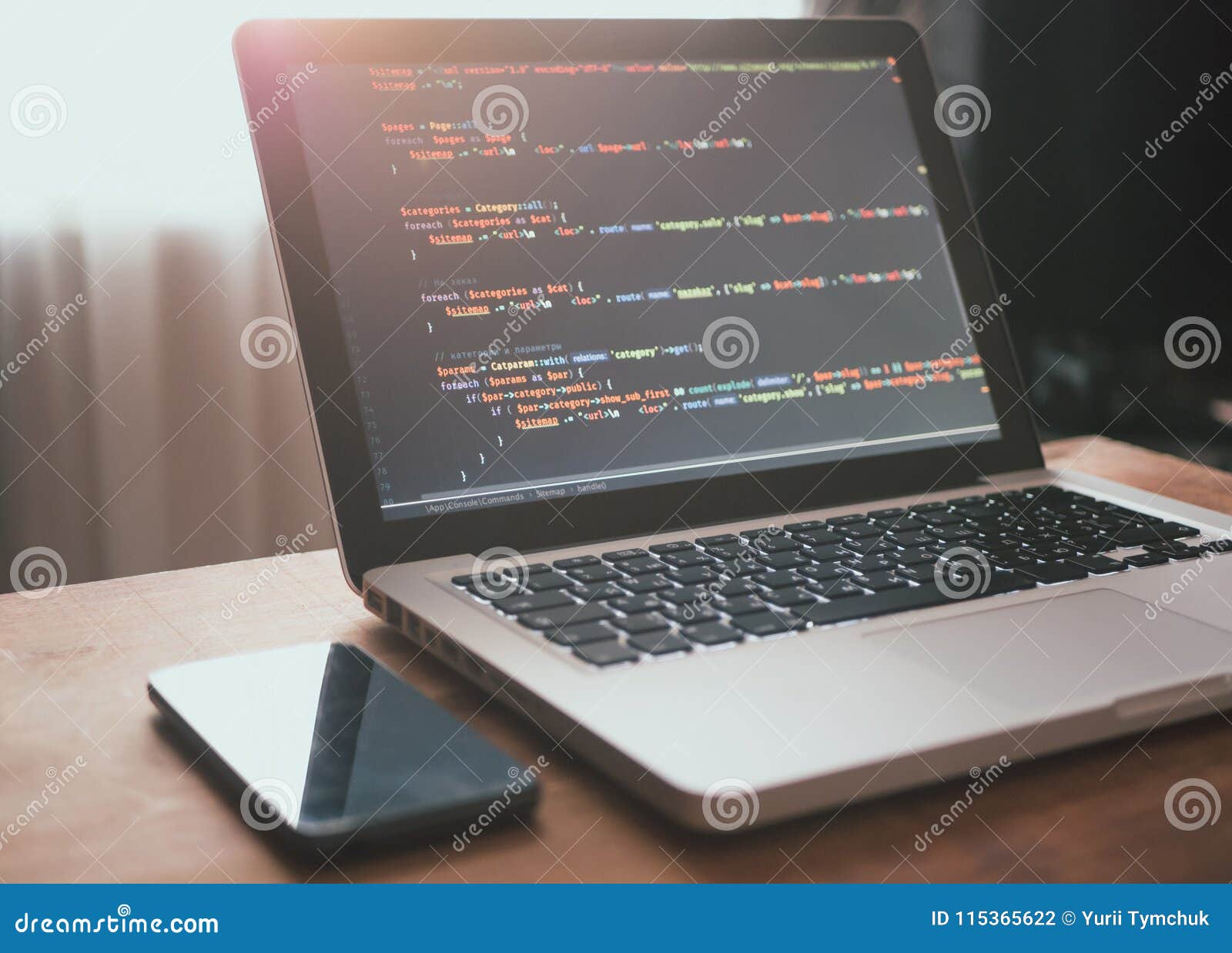 Computer Code on Laptop Web Developing Stock Photo - Image of compute ...