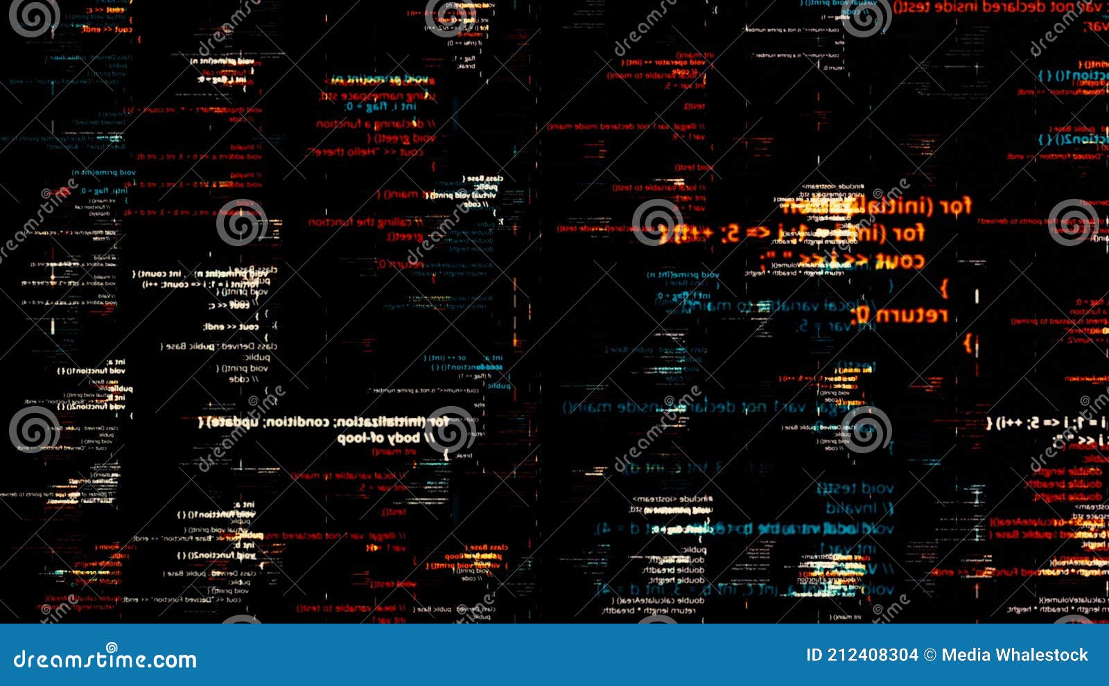 Computer Code on LCD Monitor. Animation Stock Illustration ...