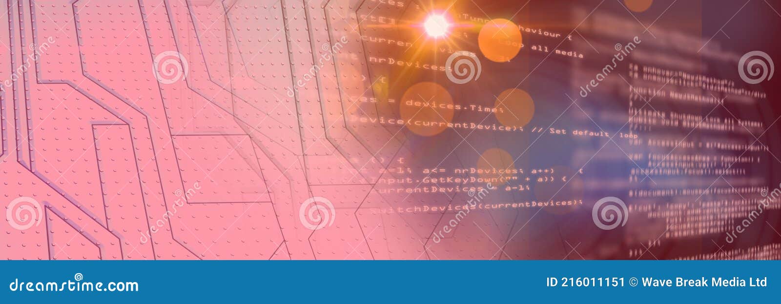 Computer Code and Metal Machine Parts Against Gradient Background, Program Coding Concept Stock ...