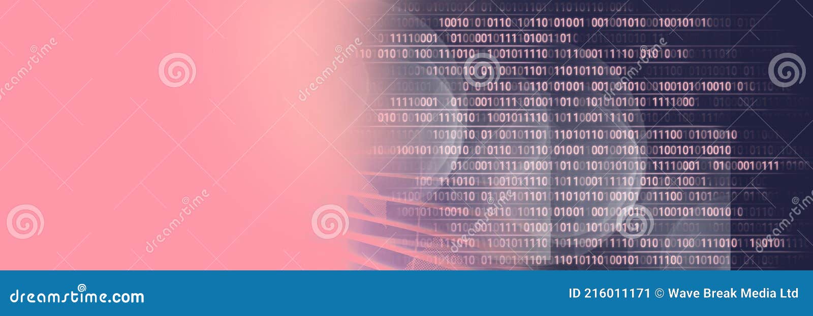 Computer Code Processing Against A Pink And Gradient Background Program Coding Concept Stock