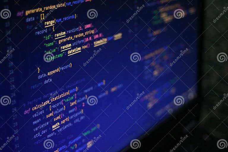Computer Code Programming Language Coding Close High Resolution Photo on Computer Laptop Screen ...