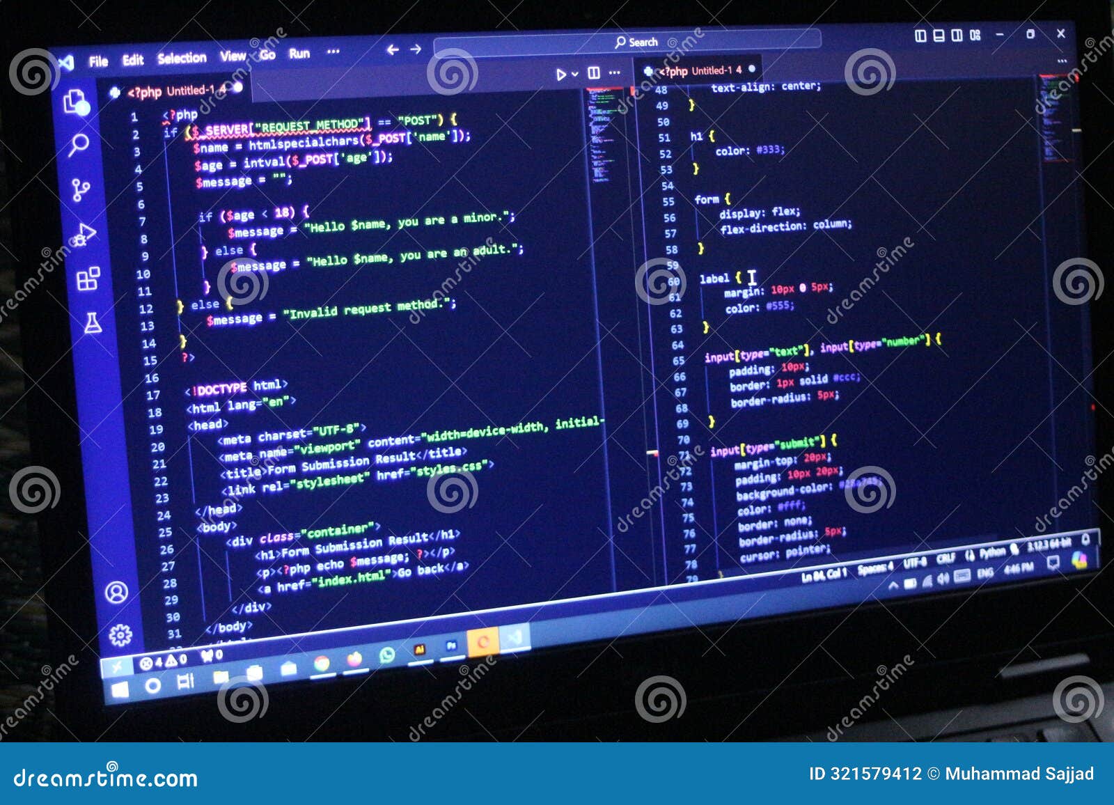 Computer Code Programming Language Coding Close High Resolution Photo On Computer Laptop Screen